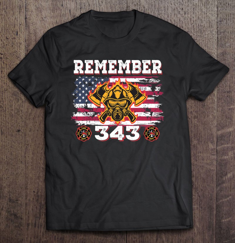 Remember Vintage Distressed Firefighter American Flag 343 Ver2 - Hersmiles