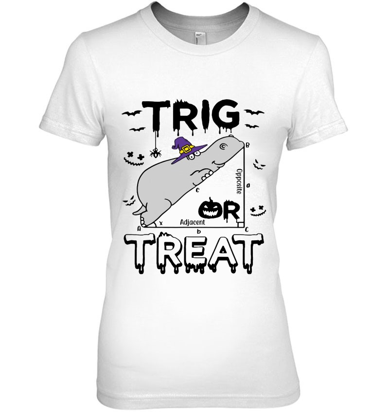 Trig Or Treat Hippopotamus Math Teacher Costume Halloween - Hersmiles