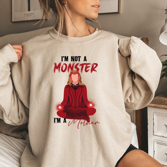 Scarlet Witch I'm Not A Monster I'm A Mother Wanda Maximoff T-Shirt ...
