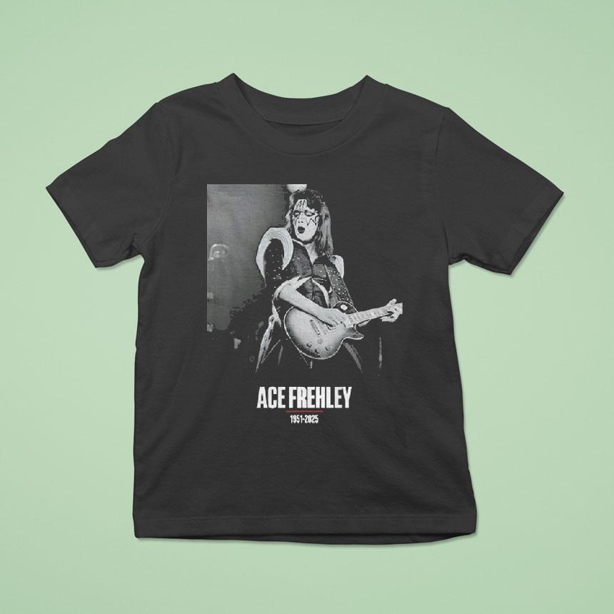 Ace Frehley Space Ace Rock Kiss Big Face Rip 1951 2025 Shirt - Hersmiles