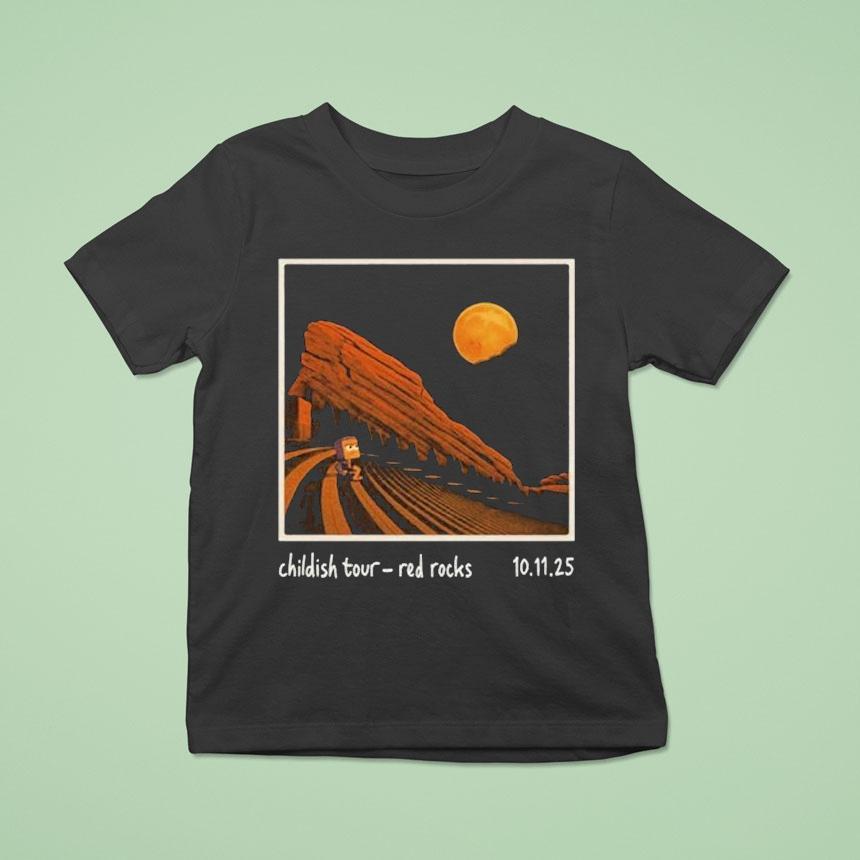 Lane 8 Childish Tour Morrison, Colorado Red Rocks Oct 11 2025 Shirt ...